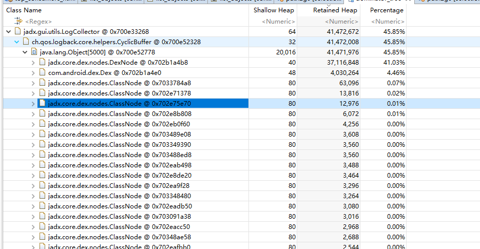 LogCollector cause memory leak by keep references of Nodes · Issue #302 · skylot/jadx · GitHub