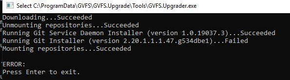 Upgrade tool gives empty error message when `git` is running in background · Issue #770 ...