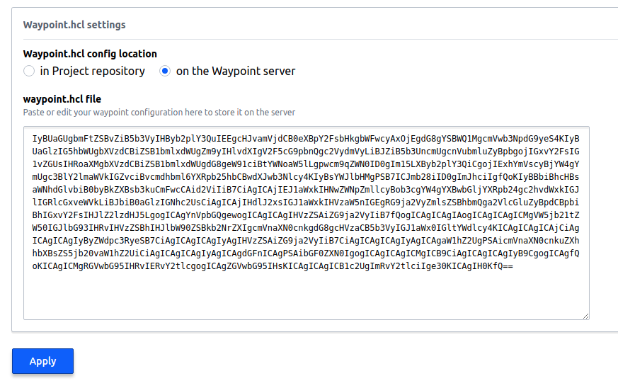 Waypoint HCL file becomes garbled in the UI if saved on the server via UI · Issue #1923 ...
