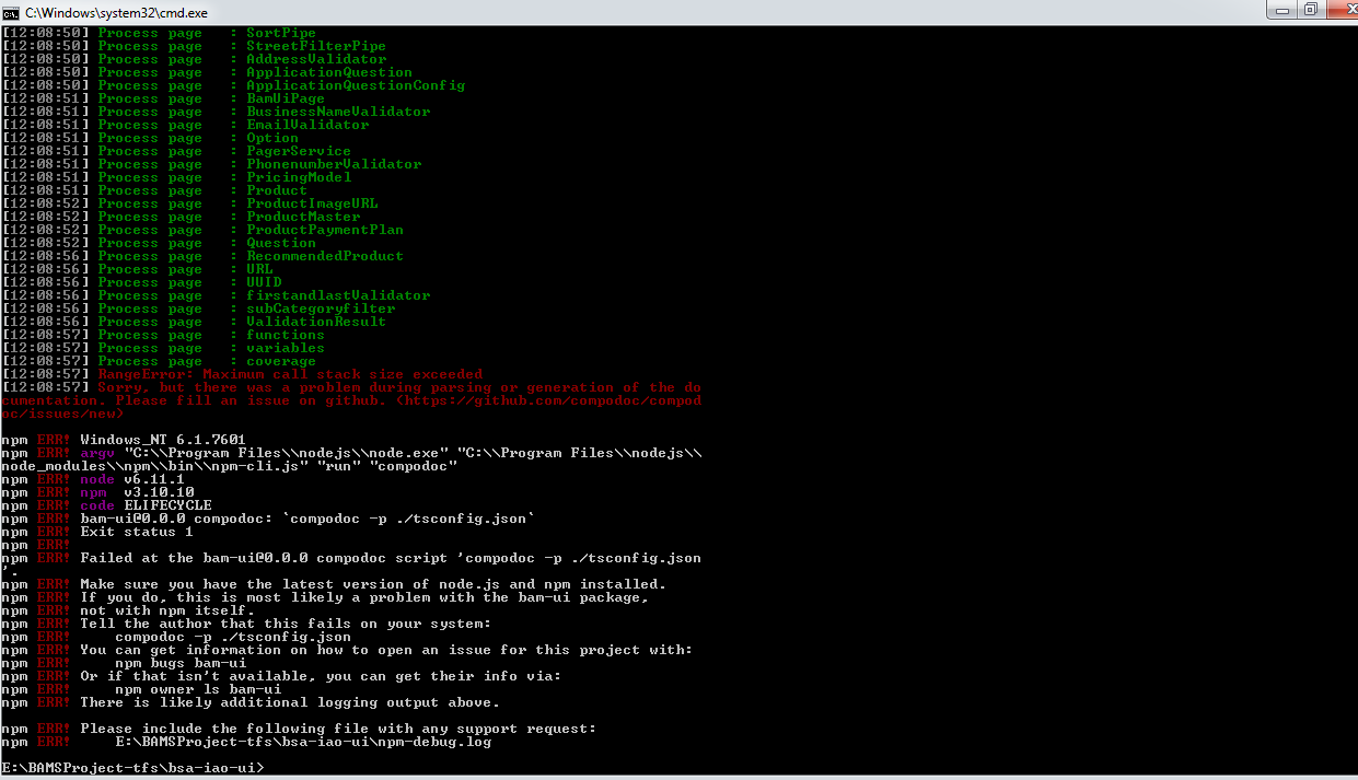 [BUG] RangeError: Maximum call stack size exceeded · Issue #316 · compodoc/compodoc · GitHub