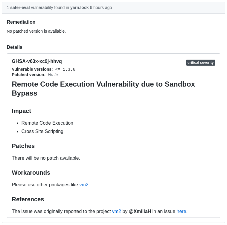 Yarn Errorlog Published With Parcellogger1111 Triggering Github Vulnerability Alert 