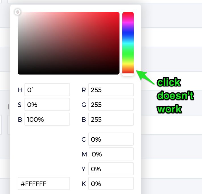 Bug Can T Choose Color From Selector If My Initial Color 00000 Or Ffffff · Issue 799