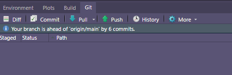 Git UI: Indicate when there is a pull or push waiting · Issue #12398 · rstudio/rstudio · GitHub