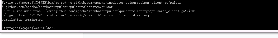 pulsar golang client install failed (on windows) · Issue #2680 · apache/pulsar · GitHub
