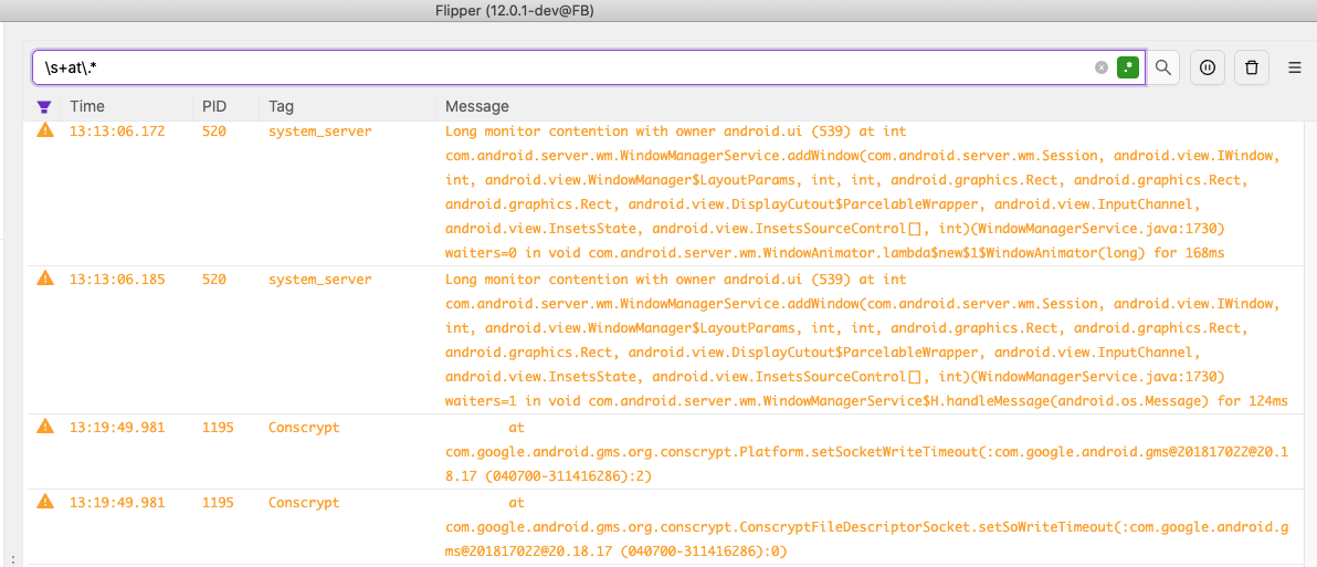 New Log plugin issues · Issue #2076 · facebook/flipper · GitHub