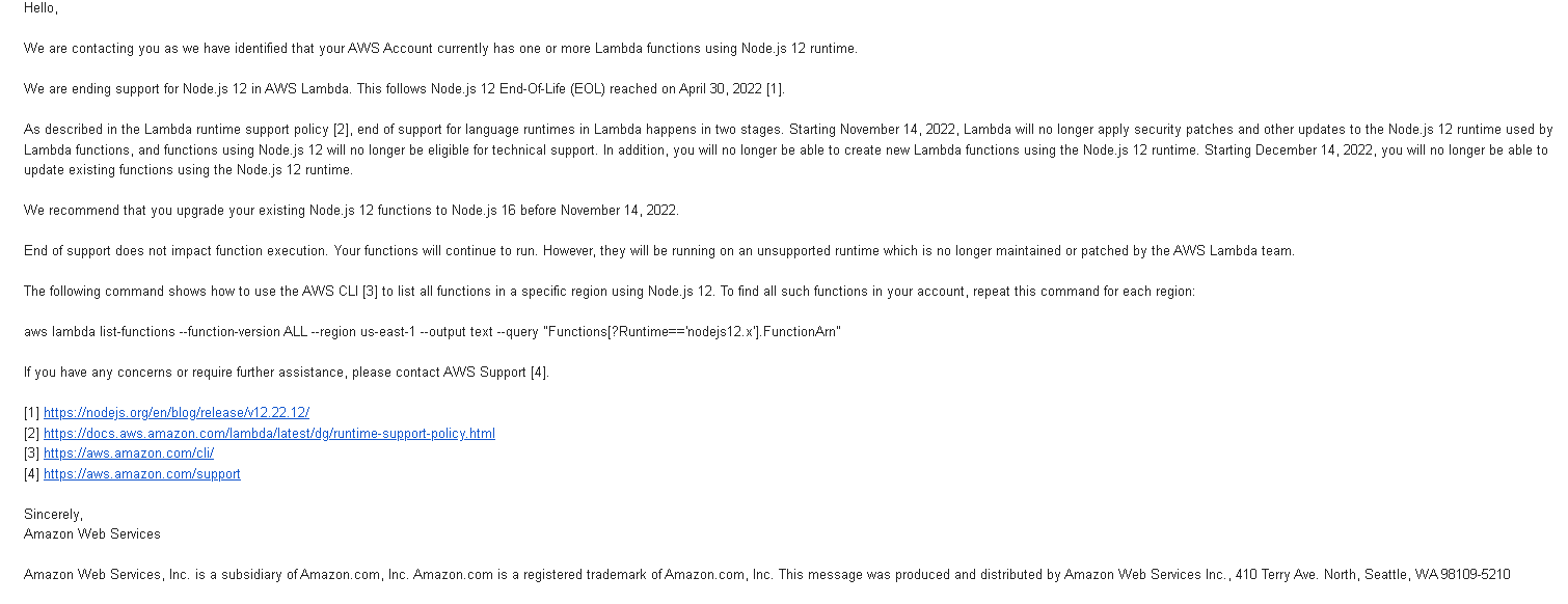 Aws Lambda End Of Support For Nodejs 12 · Issue 10919 · Aws Amplifyamplify Cli · Github