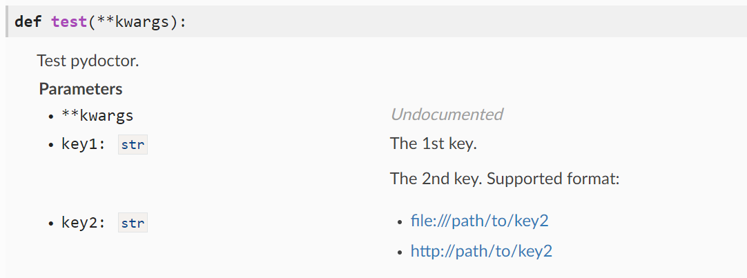 How to document Variable-length arguments (**kwargs) · Issue #697 · twisted/pydoctor · GitHub