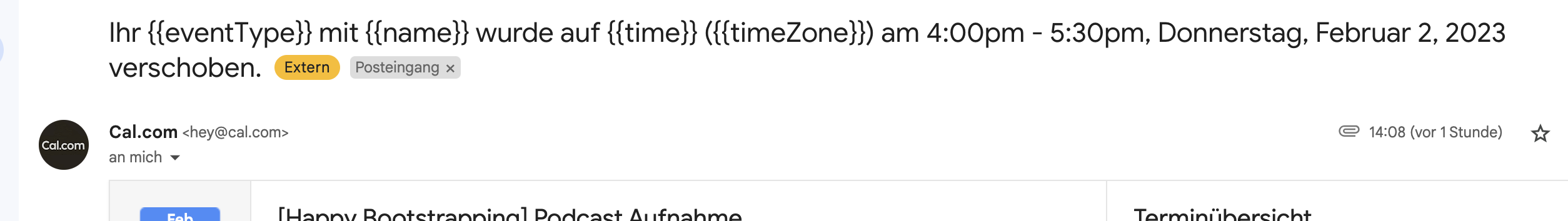 [CAL-790] E-Mail Notification including variables instead of translation · Issue #6480 · calcom ...