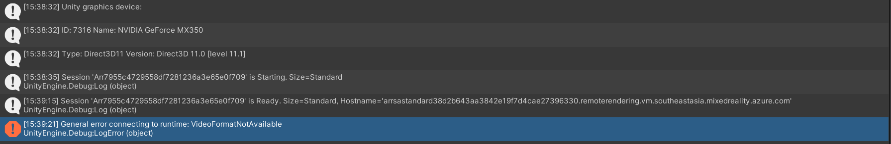 Run the QuickStart unity demo,one error showed up · Issue #45 · Azure/azure-remote-rendering ...