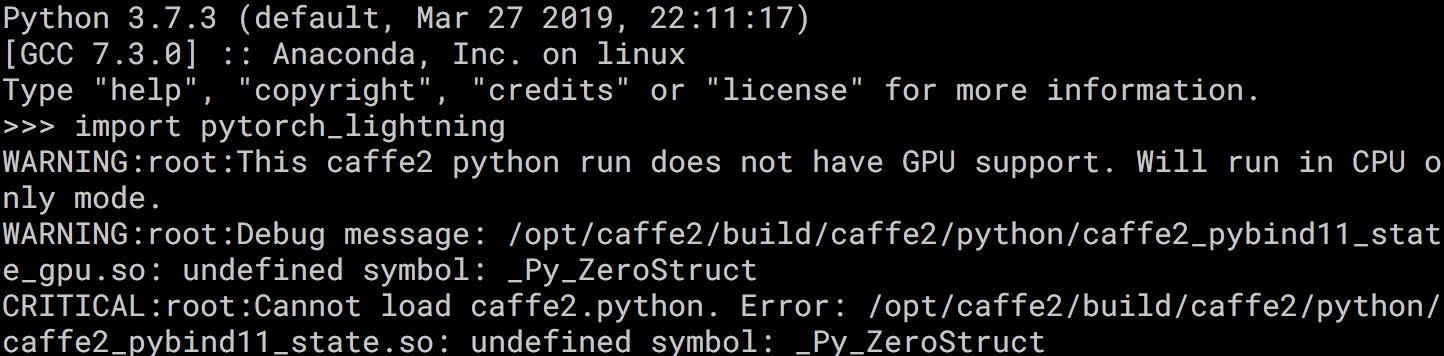 Get Caffe2 Error when import the pytorch-lightning. · Issue #1713 · Lightning-AI/pytorch ...