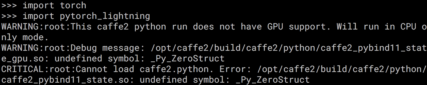 Get Caffe2 Error when import the pytorch-lightning. · Issue #1713 · Lightning-AI/pytorch ...