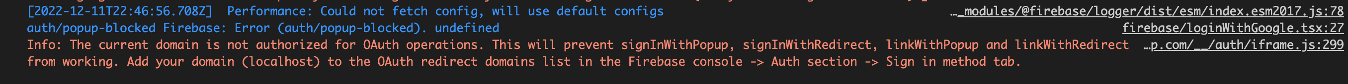 Invalid Error Message during signWithPopup call · Issue #6876 · firebase/firebase-js-sdk · GitHub