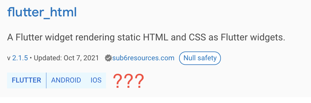 [FEATURE] Added multiplatform support (pub.dev badges) · Issue #875 · Sub6Resources/flutter_html ...