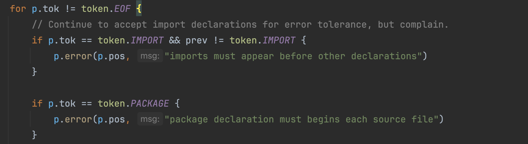 Go Parser Save Error Info When Parsefile Occur Invalid Package