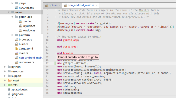 Cannot Find Declaration Large Project Servo · Issue 3563 · Intellij Rust Intellij Rust · Github