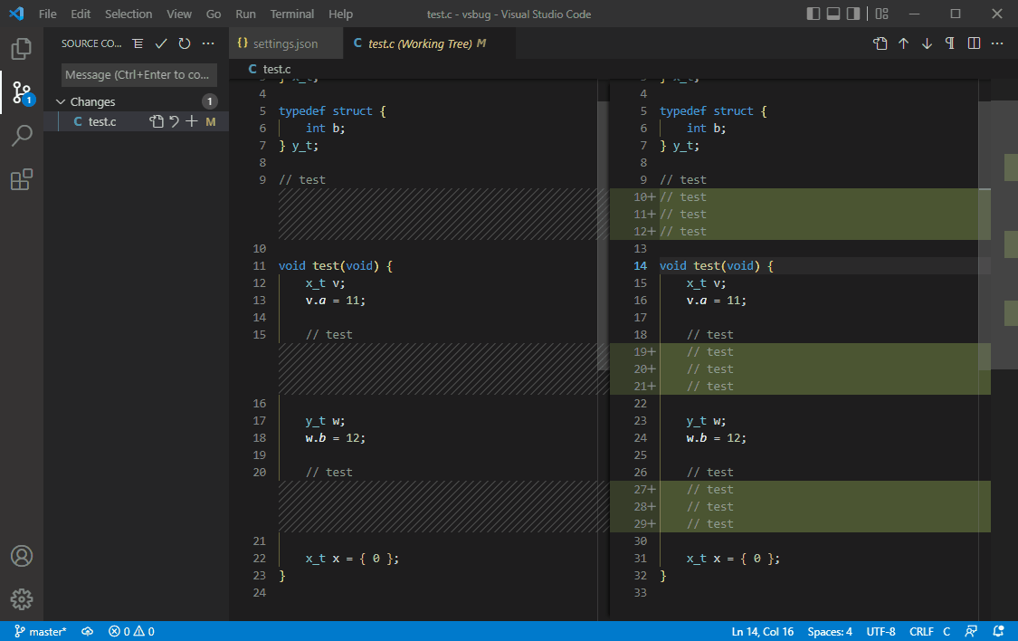 Source Control: Diff does not update after "Stage/Unstage Selected Ranges" ... · Issue #149803 ...