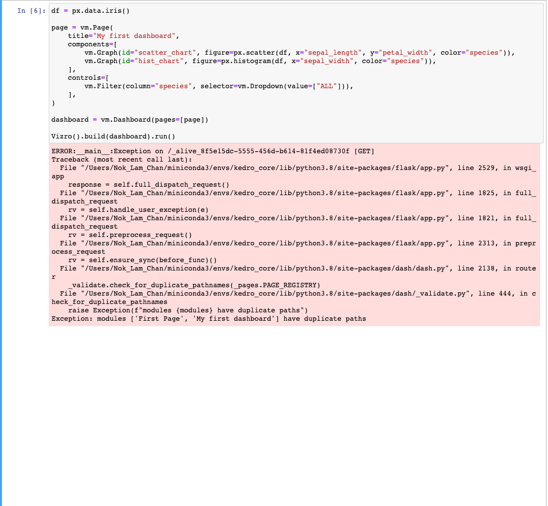 Rerun Vizro Dashboard in Jupyter doesn't work · Issue #109 · mckinsey/vizro · GitHub