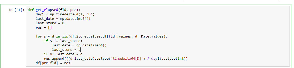 Wrong elapsed function ValueError: ['AfterStateHoliday']: Input contains NaN, infinity or a ...