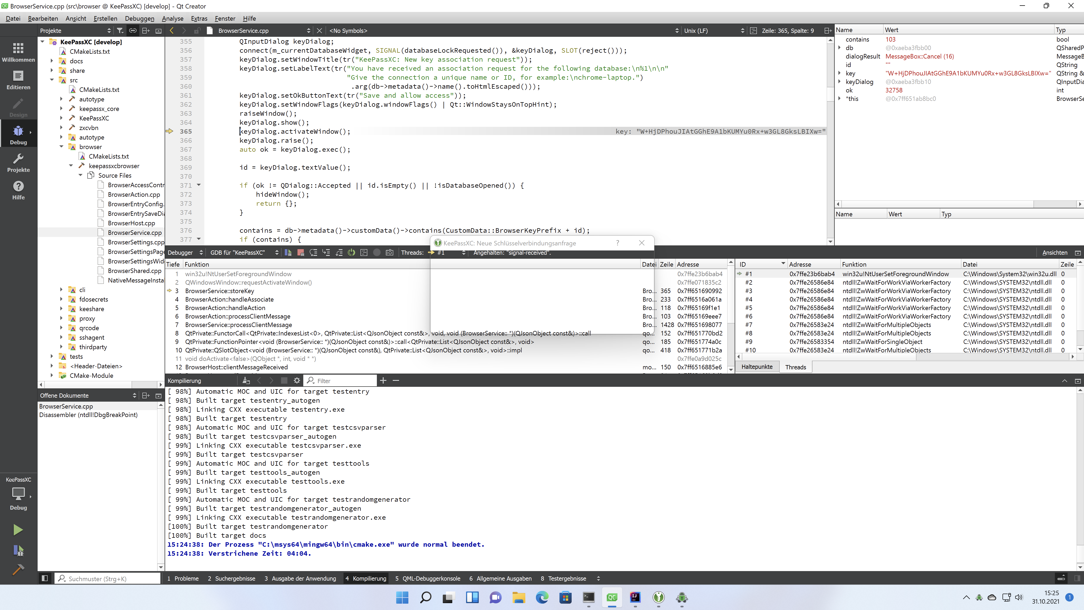 Association dialog hangs on keyDialog.activateWindow() when triggered via external Java app ...