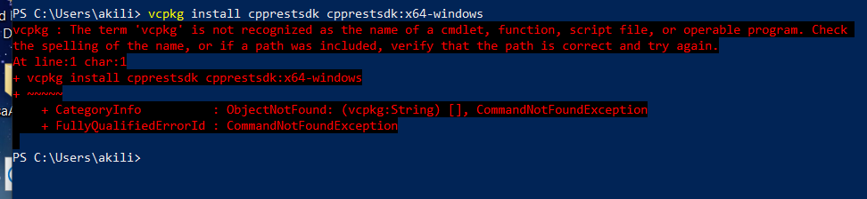 add cmd to the instructions · Issue #10219 · microsoft/vcpkg · GitHub