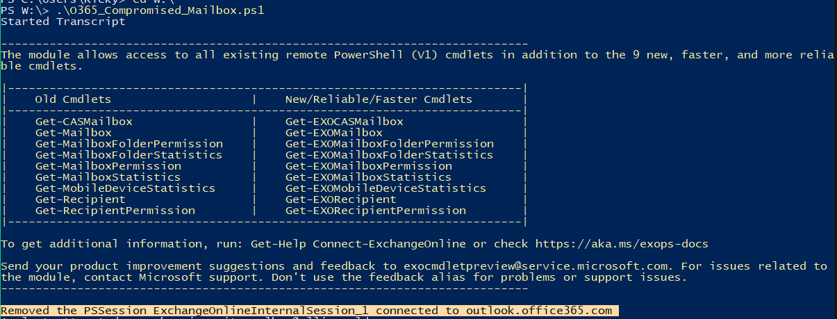 Get-MessageTrace : The term 'Get-MessageTrace' is not recognized as the name of a cmdlet ...