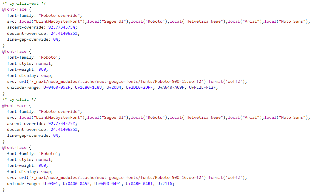 fix: redundant/suboptimal @font-face definitions · Issue #259 · nuxt-modules/fontaine · GitHub