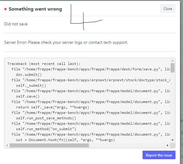 Error on Opening Stock Submission-Version-ERPNext: v11.0.3-beta.10 () (staging) and Frappe ...