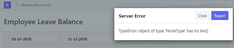 Leave Balance Report Error · Issue #19100 · frappe/erpnext · GitHub