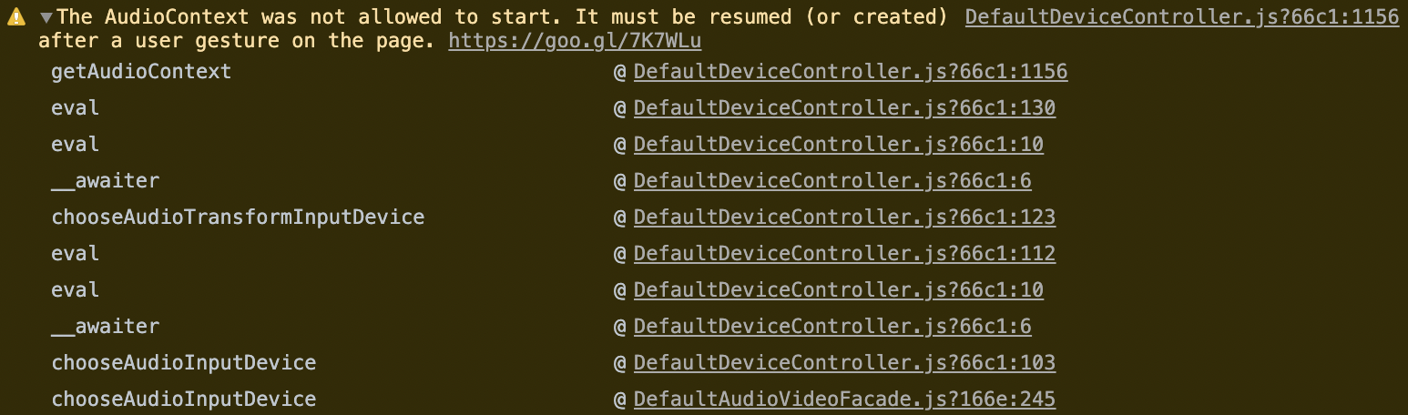 Chrome Voicefocus The Audiocontext Was Not Allowed To Start · Issue 1062 · Awsamazon