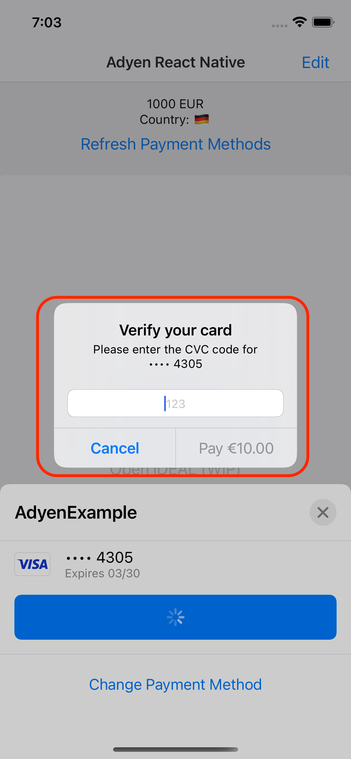 Hide CVV if card is saved is not working · Issue #13 · Adyen/adyen-react-native · GitHub