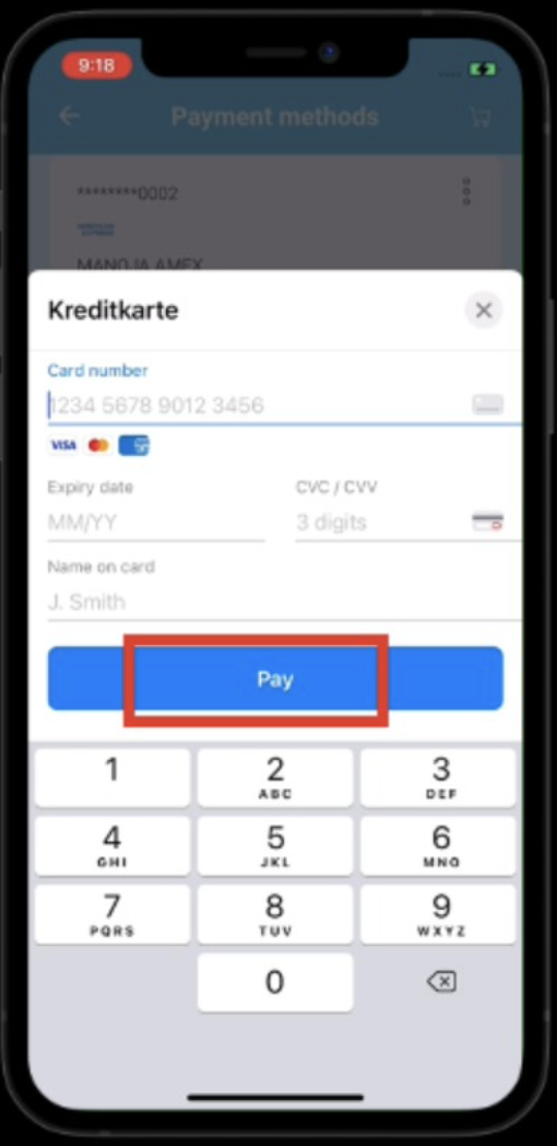 PAY button gives wrong indication to the user while saving the card - Pre Authorisation · Issue ...