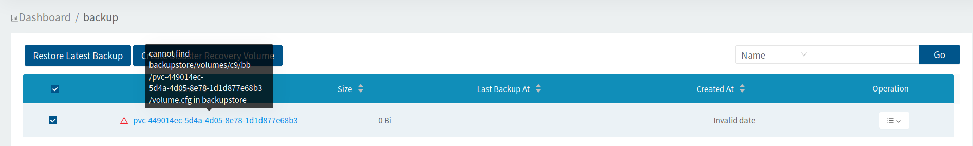 [BUG] User is not able to delete a corrupted volume backup on Longhorn UI · Issue #1213 ...