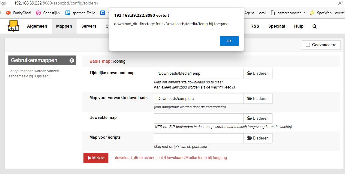 creating folders no longer works 3.5.1 on nas · Issue #143 · linuxserver/docker-sabnzbd · GitHub