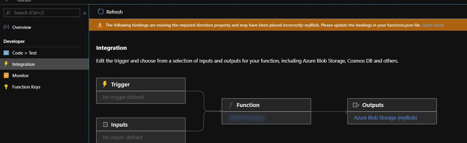 [UX] - Integration Blade not displaying correctly for a blob trigger · Issue #1581 · Azure/Azure ...