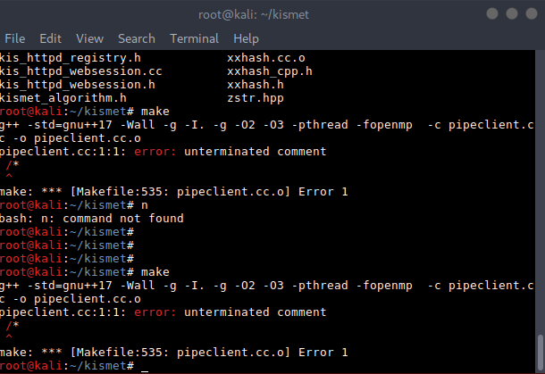 Fails on Make - Kali OS raspberry pi · Issue #100 · kismetwireless ...