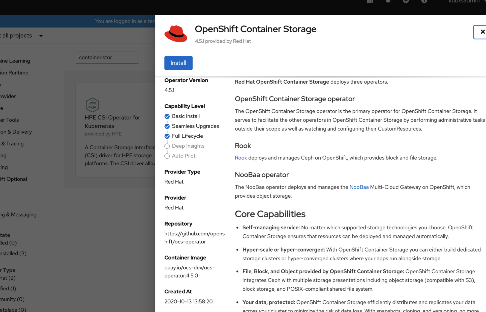 ocp4.5.1 UI: Fail to render storageclass select dropdown after install ocs-operator · Issue ...