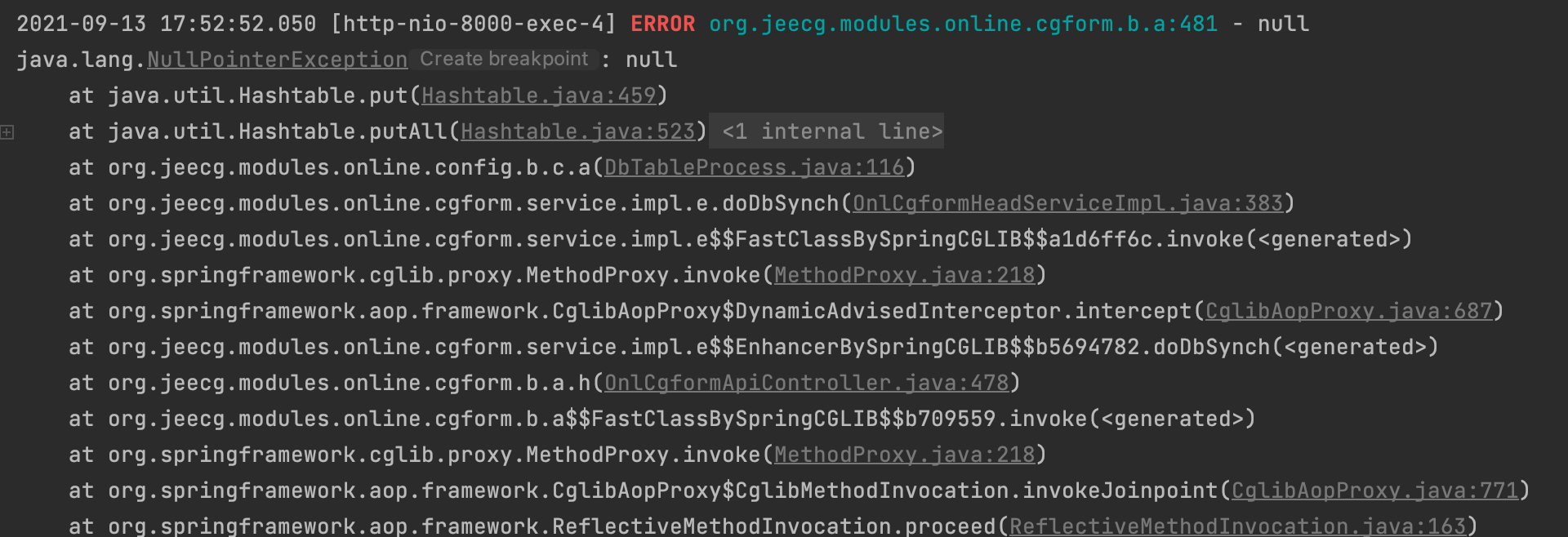在线表单，同步数据库报错 · Issue 3024 · Jeecgbootjeecgboot · Github 