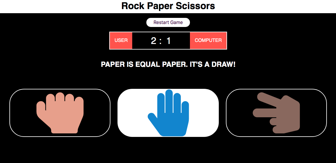 GitHub - FarahMint/rock-paper-scissors: HTML5 - CSS3 - javaScript / ES6- without library to ...