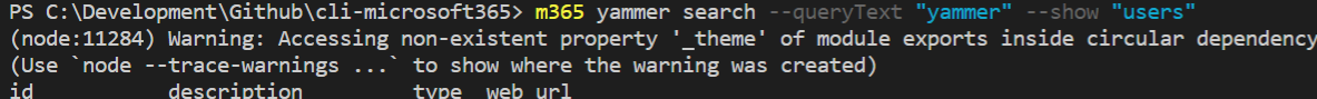 Accessing non-existent property '_theme' message shown in CLI output · Issue #2009 · pnp/cli ...