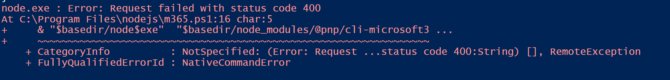 Enhancement M365 Aad O365group Add Error Message Output Improvements · Issue 2248 · Pnp Cli