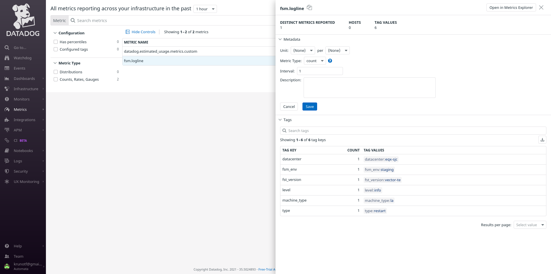 Incorrect Metric count reported to datadog · Issue #7806 · vectordotdev/vector · GitHub