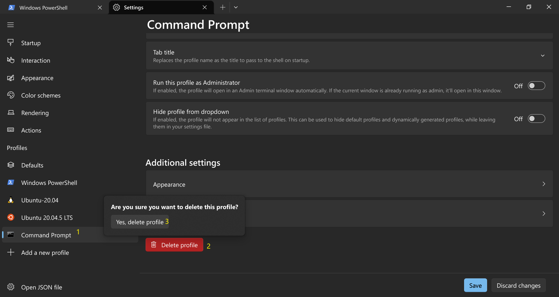 Deleting a builtin profile -> crash · Issue #14365 · microsoft/terminal · GitHub