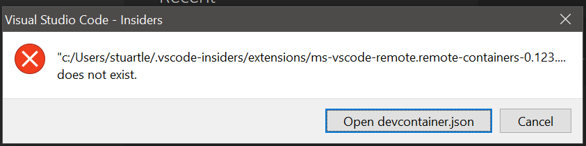 WSL 2 Devcontainers - Path does not exist when opening devcontainer using repository-containers ...