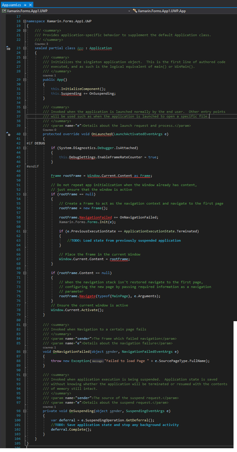 App.OnLaunched(LaunchActivatedEventArgs) a method suitable for redefinition was not found ...