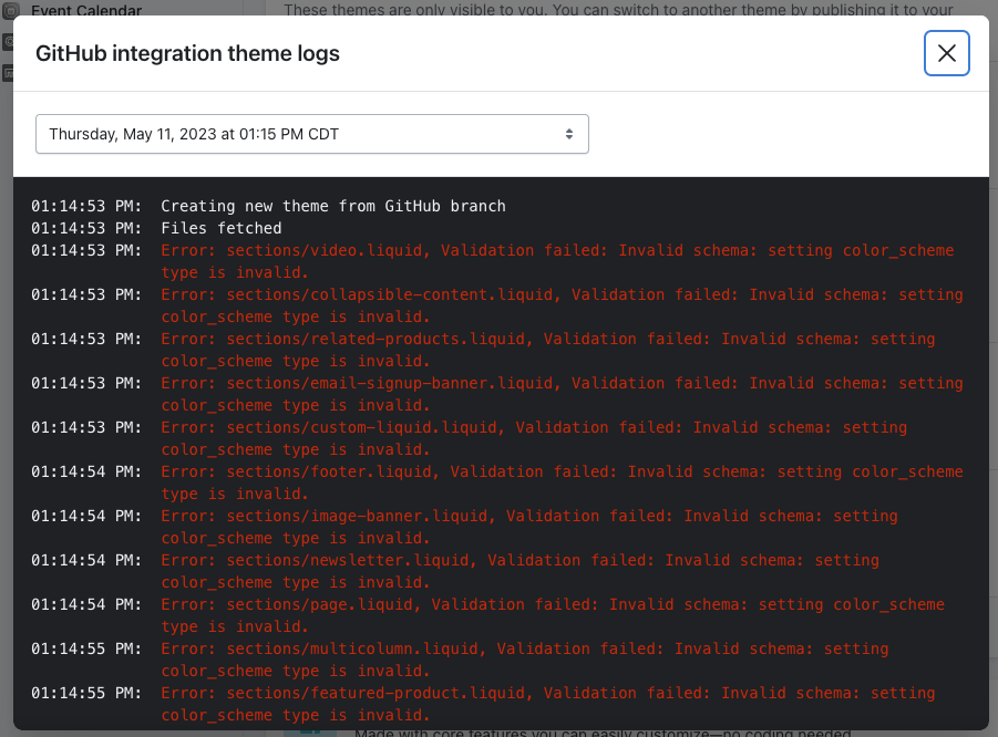 Validation Failed Invalid Schema Setting Colorscheme Type Is Invalid 