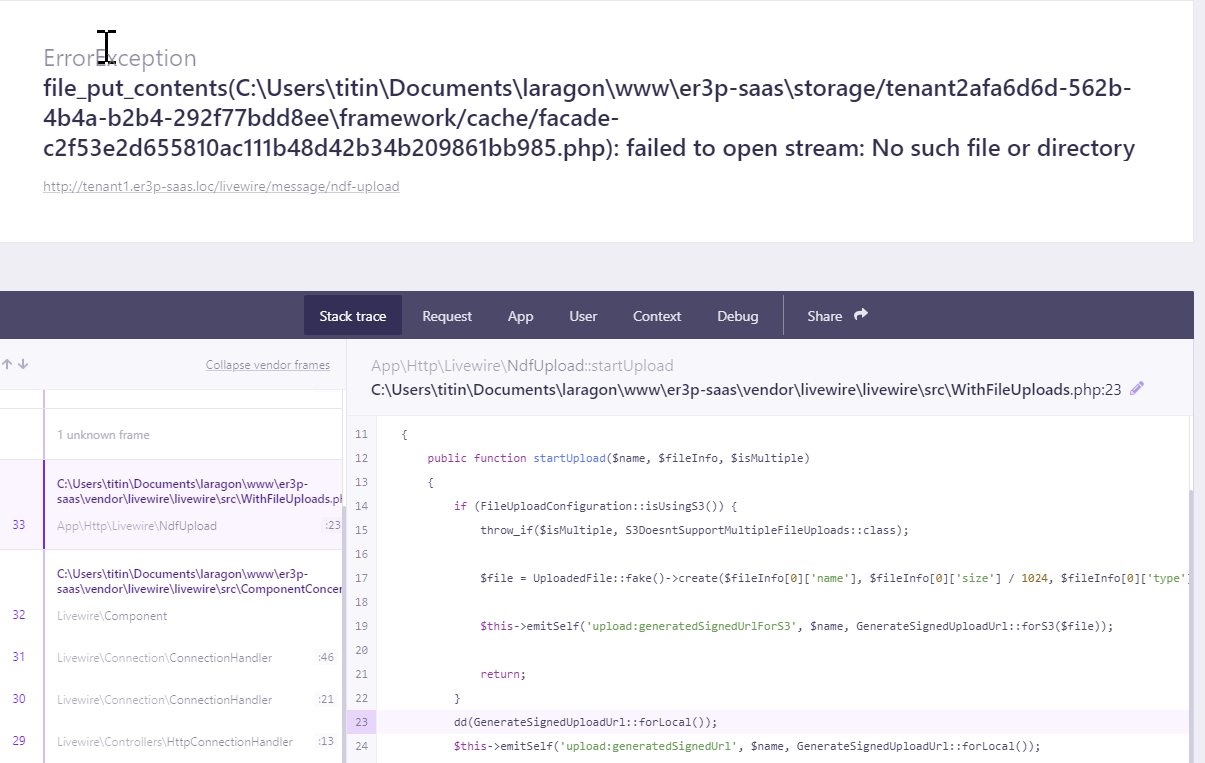 Unable to upload conflict with Livewire and tenancy · Issue #462 · archtechx/tenancy · GitHub