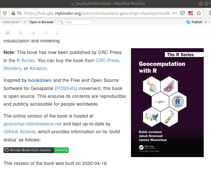 Binder Fails · Issue 498 · Geocompxgeocompr · Github