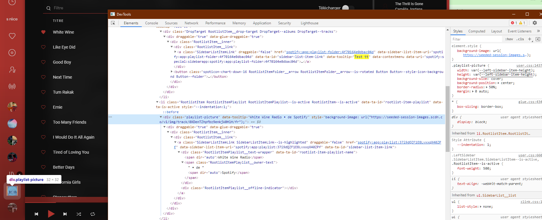 Playlist images not aligned correctly within sidebar when using Dribbblish · Issue #286 ...