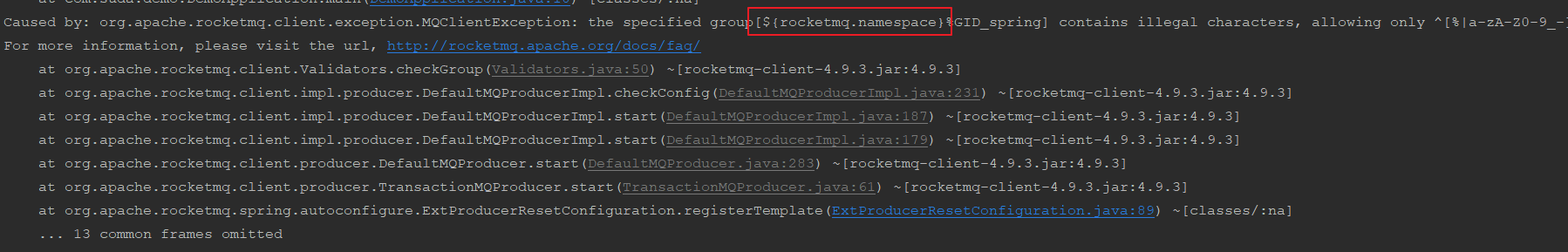 The namespace configuration in the annotation cannot be read. · Issue #486 · apache/rocketmq ...