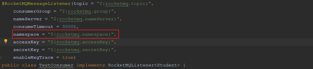 The namespace configuration in the annotation cannot be read. · Issue #486 · apache/rocketmq ...